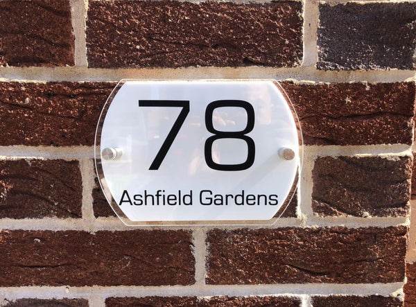 Personalised Acrylic Curve Shaped Door Number Sign – DecoMatters