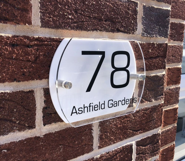 Personalised Acrylic Curve Shaped Door Number Sign – DecoMatters