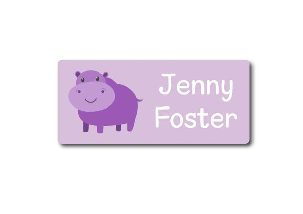 Hippo Rectangle Name Label – DecoMatters