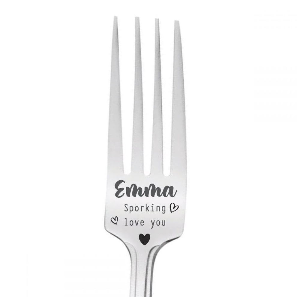 Personalised 'Name' Stainless Steel Fork - Sporking Love You – DecoMatters